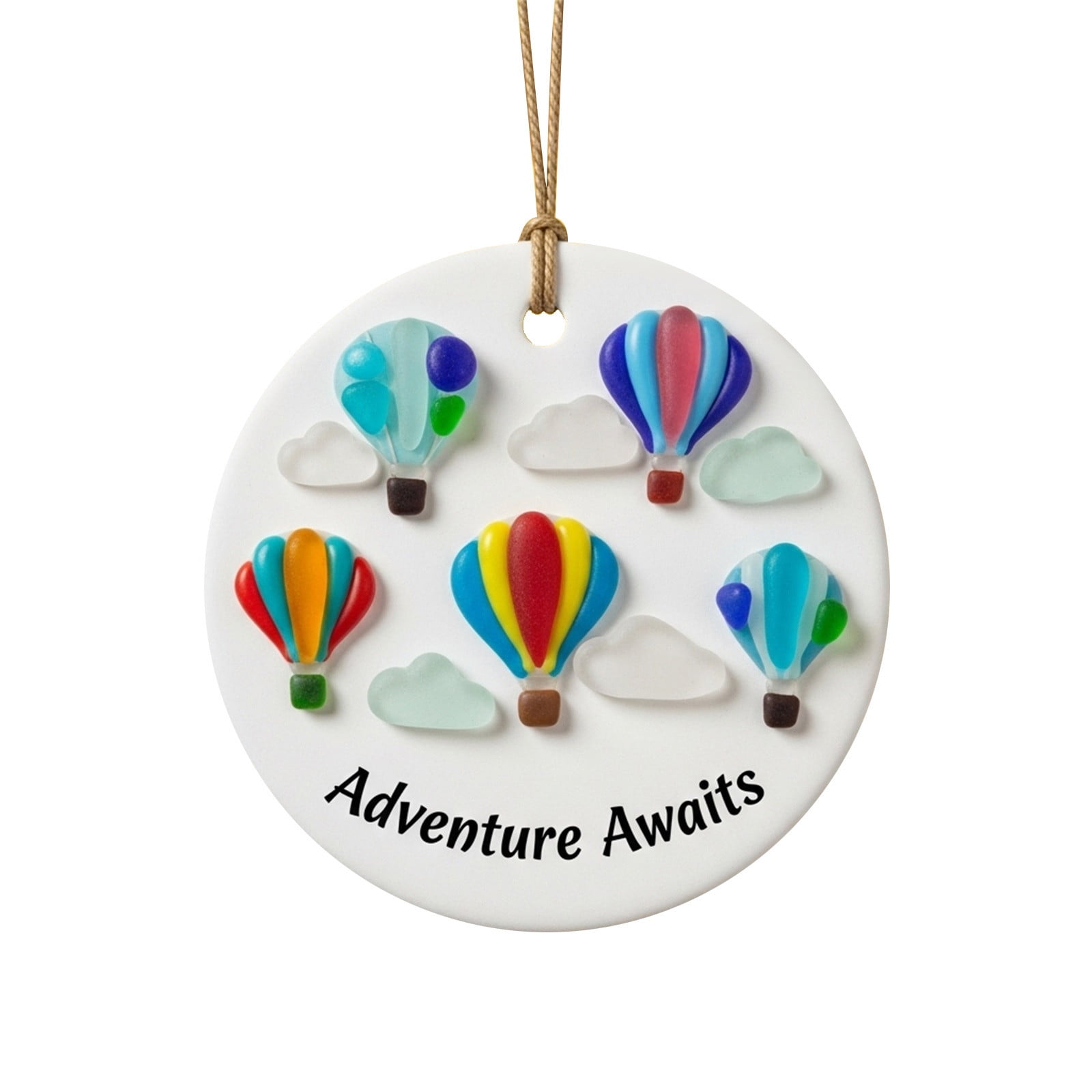 Cagogo under $5 Round Sea Glass Family Ornament, Round Sea Glass Family ...