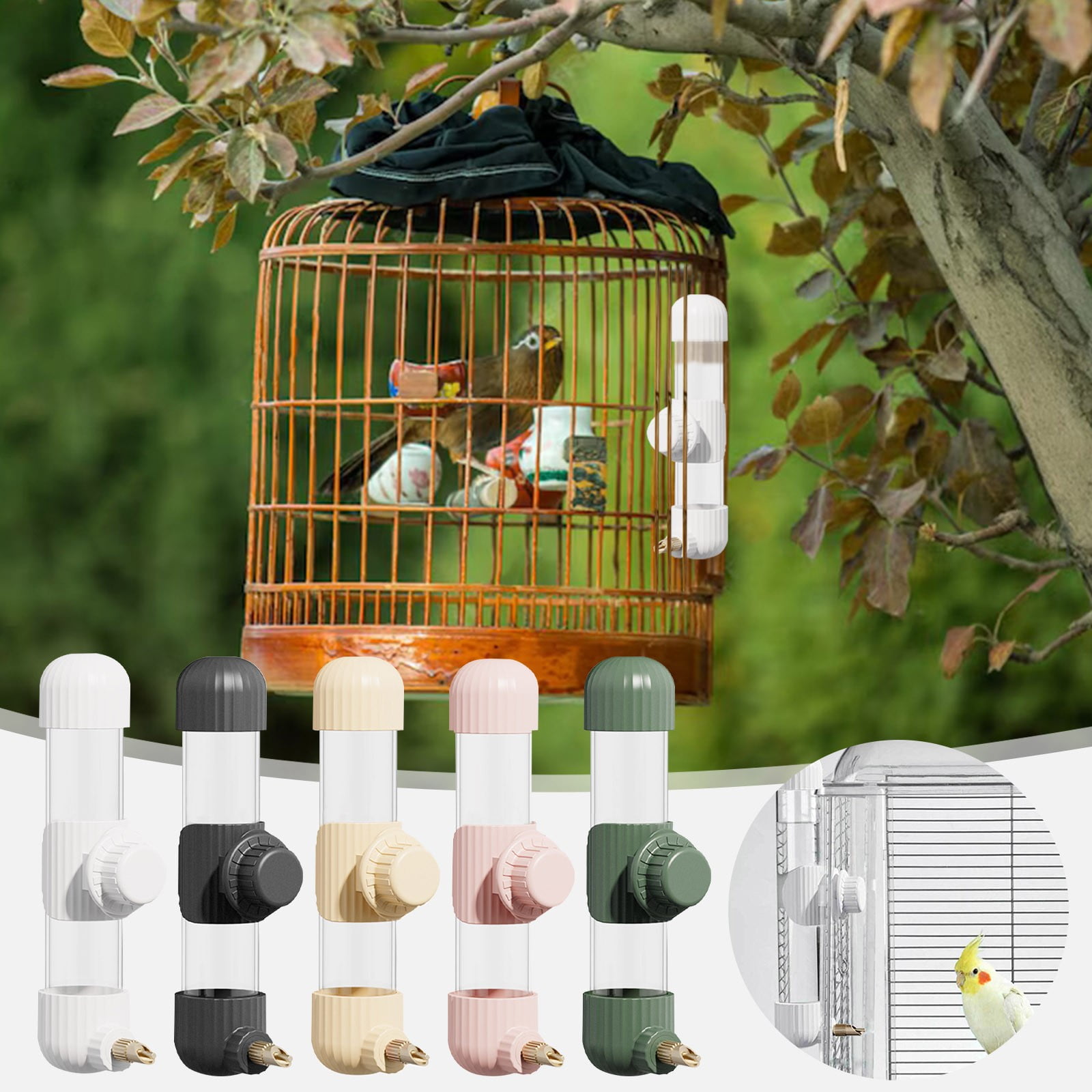 Cagogo 5Pcs Bird Automatic Water Feeder, 220ml Small Hanging Water ...