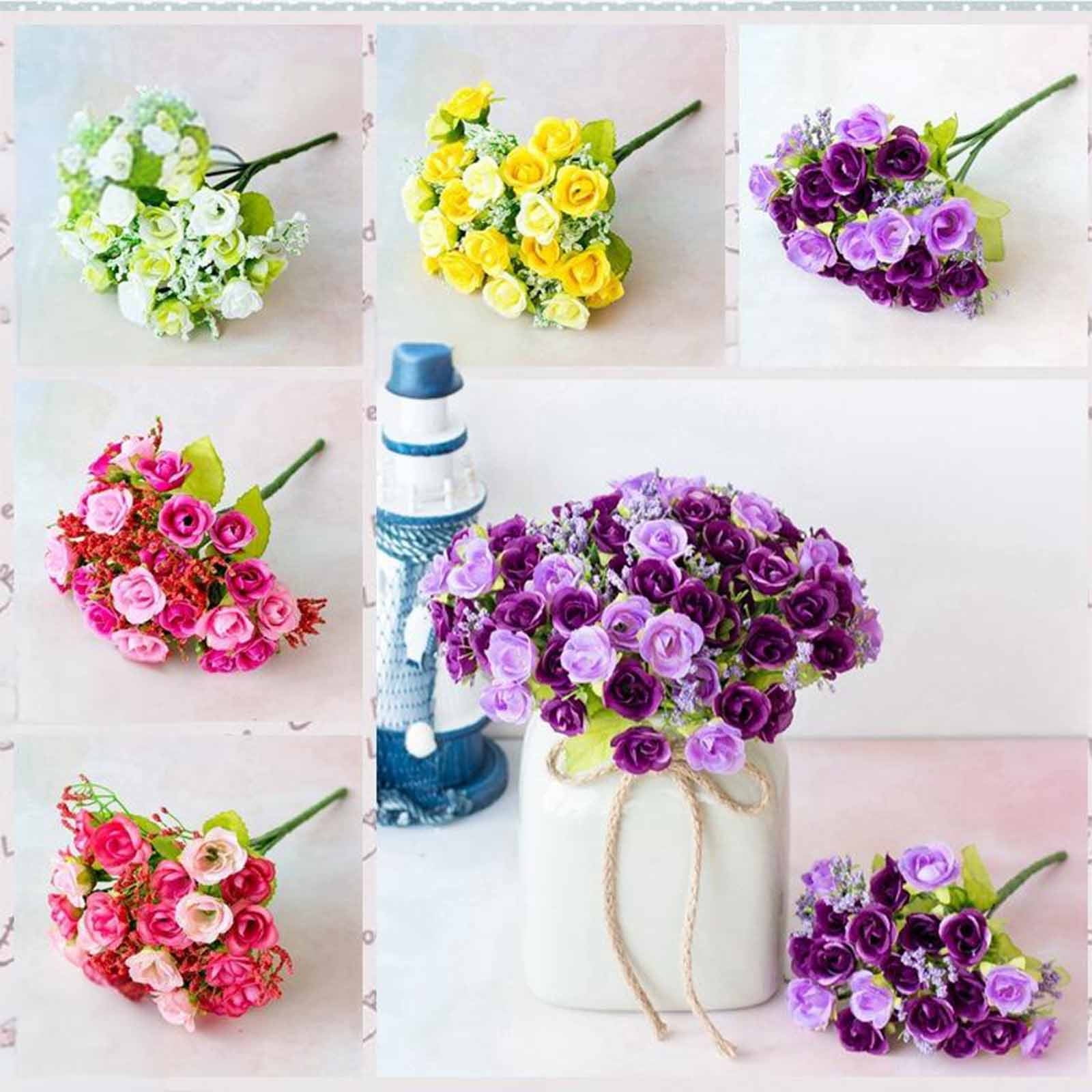 Cagogo 5Pcs Spring Decoration Artificial Diamond Roses, Home Decor ...