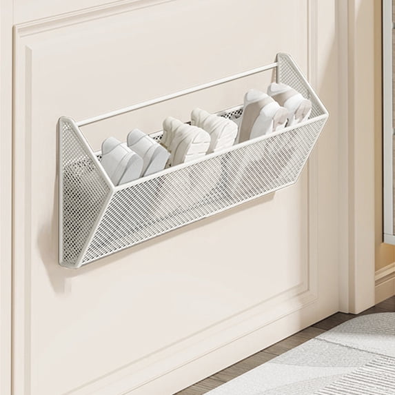 Cagogo Spring Bathroom Shoe Rack, Wall Mounted Slipper Storage For ...