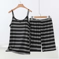 Cagogo Women Plus Size 2 Piece Shorts Set Casual Striped V Neck Tank ...