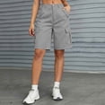 Cagogo Women Plus Size Cargo High Waisted Shorts with Pockets Casual ...