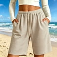 Cagogo Women Plus Size Drawstring Elastic Waist Shorts with Pockets ...