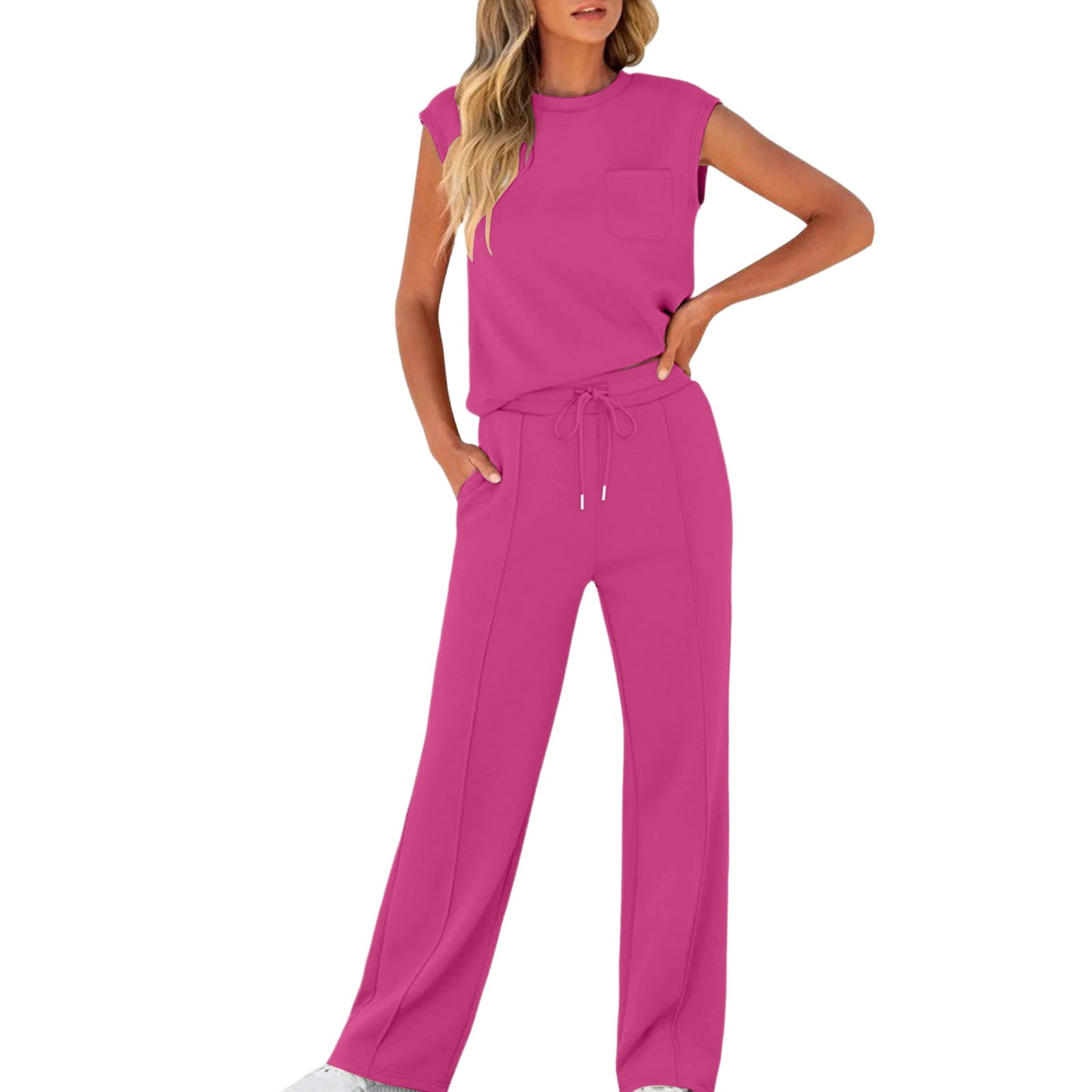 Cagogo Women's 2 Piece Shorts Set Casual Summer Cruise Outfits Loose ...