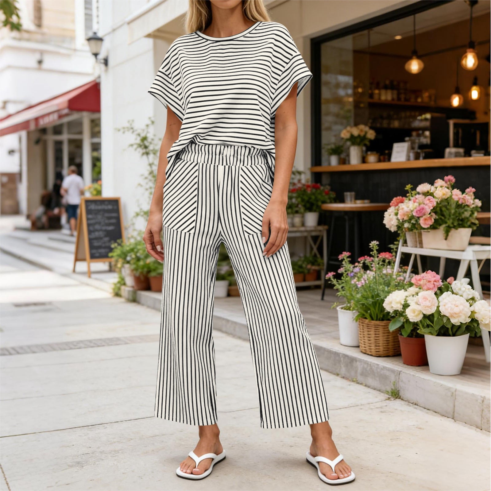 Cagogo Women's 2 Piece Shorts Set Casual Summer Cruise Outfits Loose ...