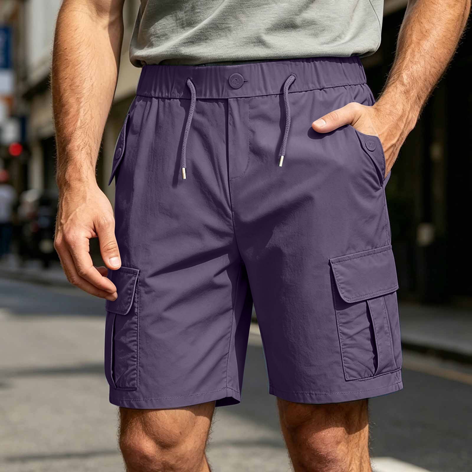 Cagogo Women's Cargo Drawstring Casual Shorts Loose Fit Bermuda Pants ...
