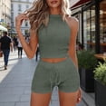 Cagogo Women's Crop Top Shorts Set Casual Summer Vacation Outfits ...