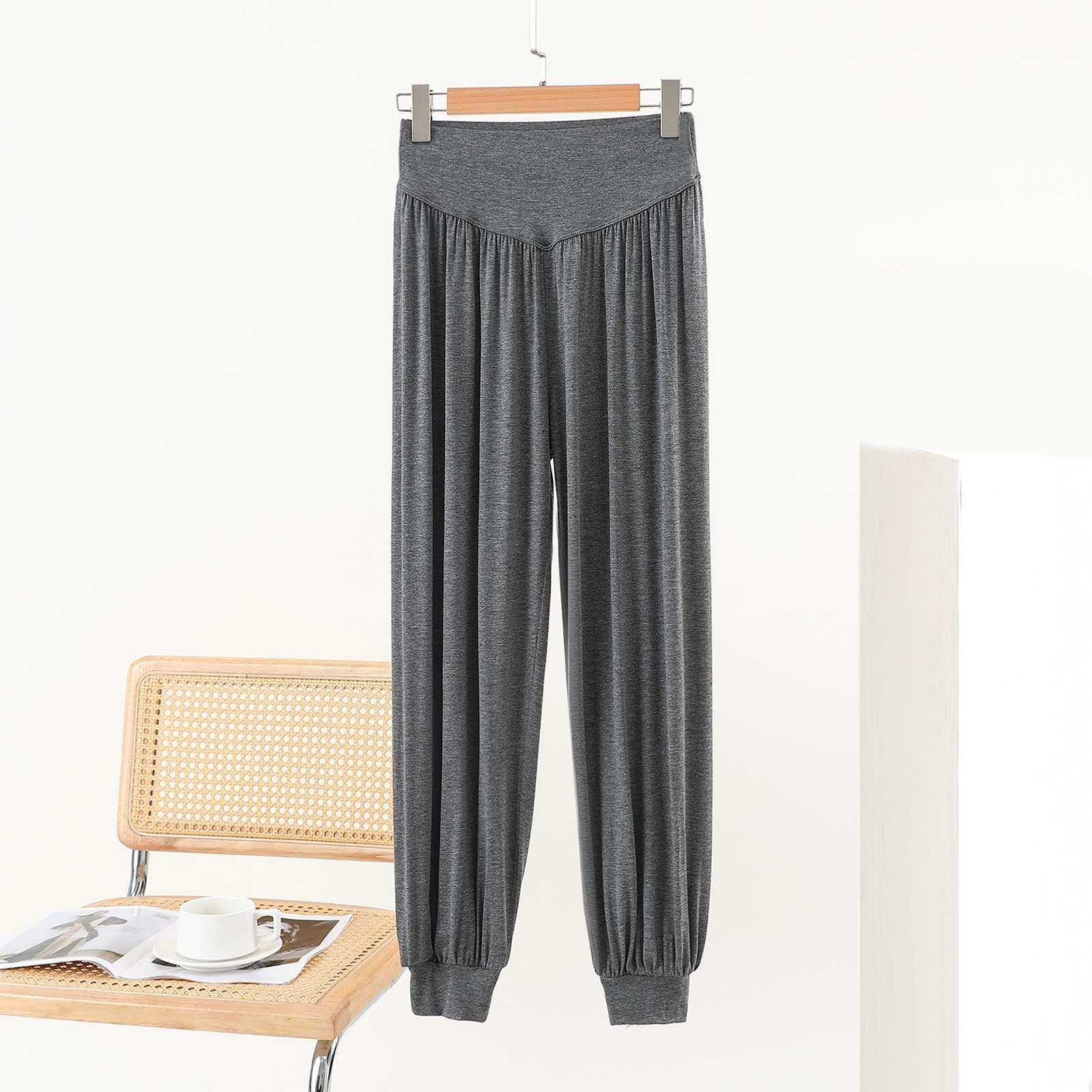 Cagogo Women's Harem Pants Elastic Waist Flowy Lounge Pants Casual ...