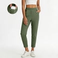 Cagogo Women's Slim Elastic Waist Ankle Pants with Pockets Casual Solid ...