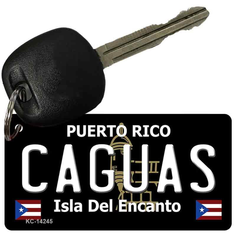 Caguas Puerto Rico Black Novelty Metal Key Chain 3" x 1.5" Key Chain ...