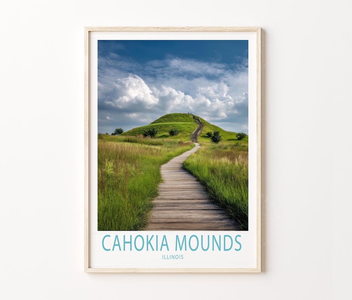 Cahokia Mounds Historic Site Illinois Cultural Landscape Art, Unframed ...