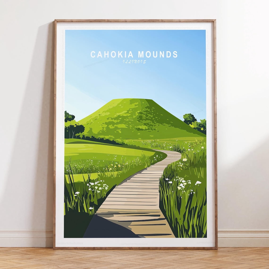 Cahokia Mounds Illinois Nature Landscape Wall Art, Unframed Paper Print ...