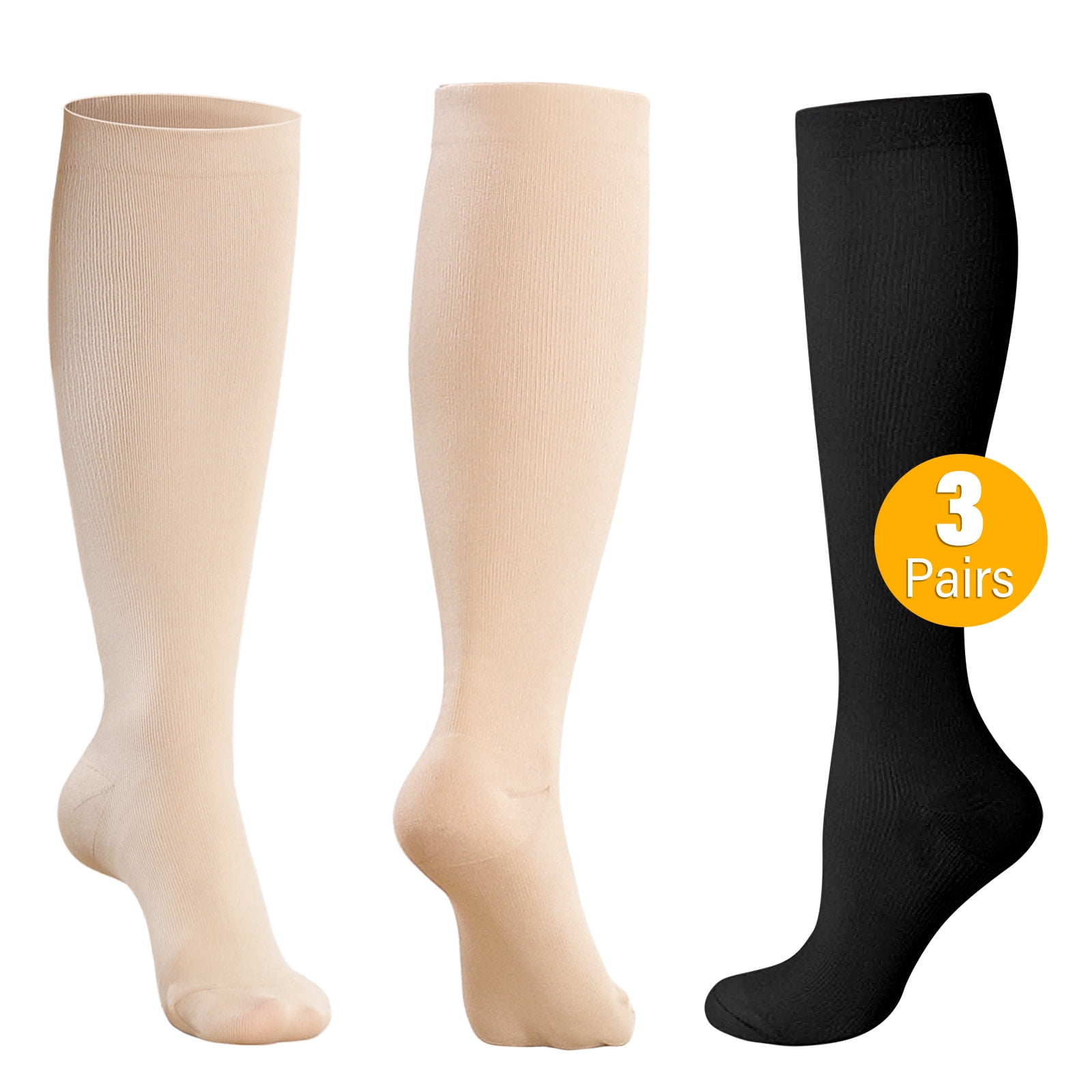 Compression Socks for Women and Men, CaiDieNu 3 Pairs Womens ...