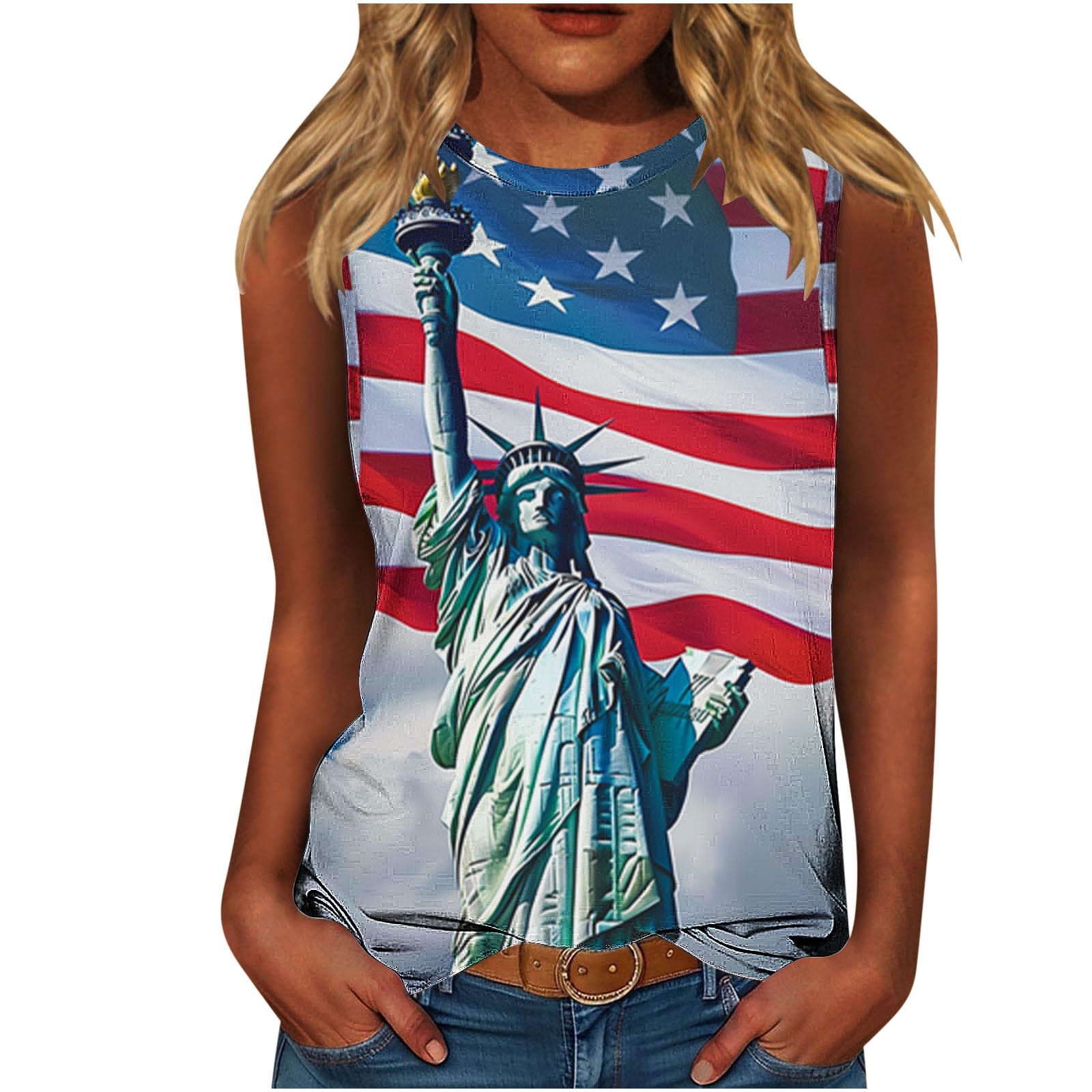 CaiJunJia American Flag Tank Tops for Women 2025 4th of July Sleeveless ...