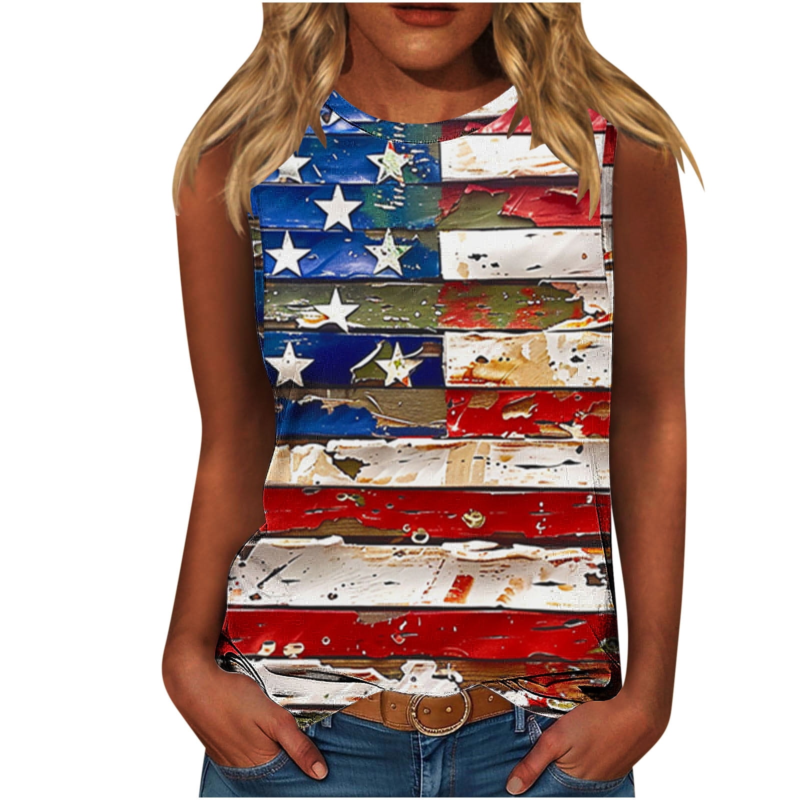 CaiJunJia American Flag Tank Tops for Women 4th of July Patriotic Tanks ...