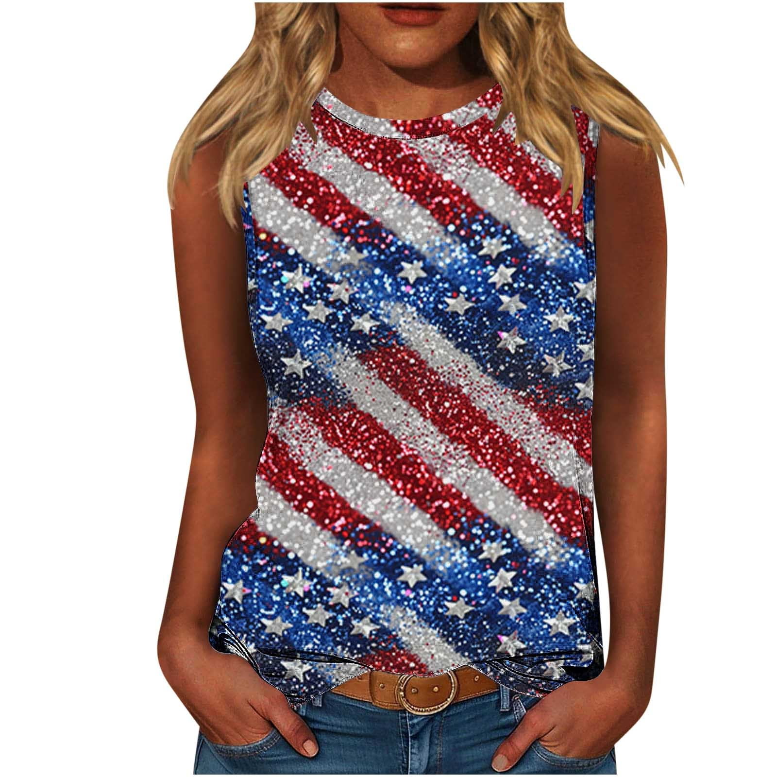 CaiJunJia American Flag Tank Tops for Women Independence Day Tank Top ...