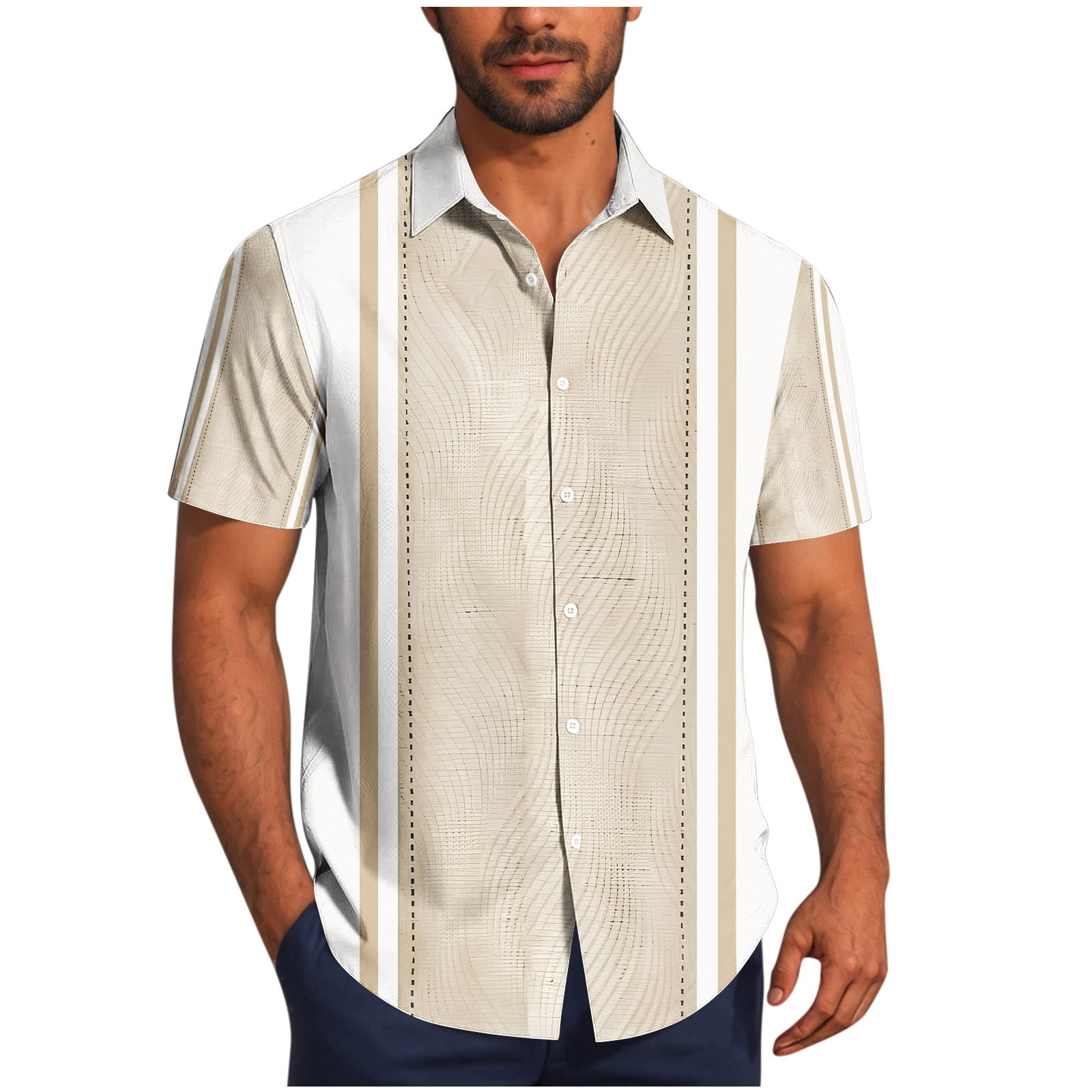 CaiJunJia Button Down Shirt for Men,Men's Button Down Shirt Short ...