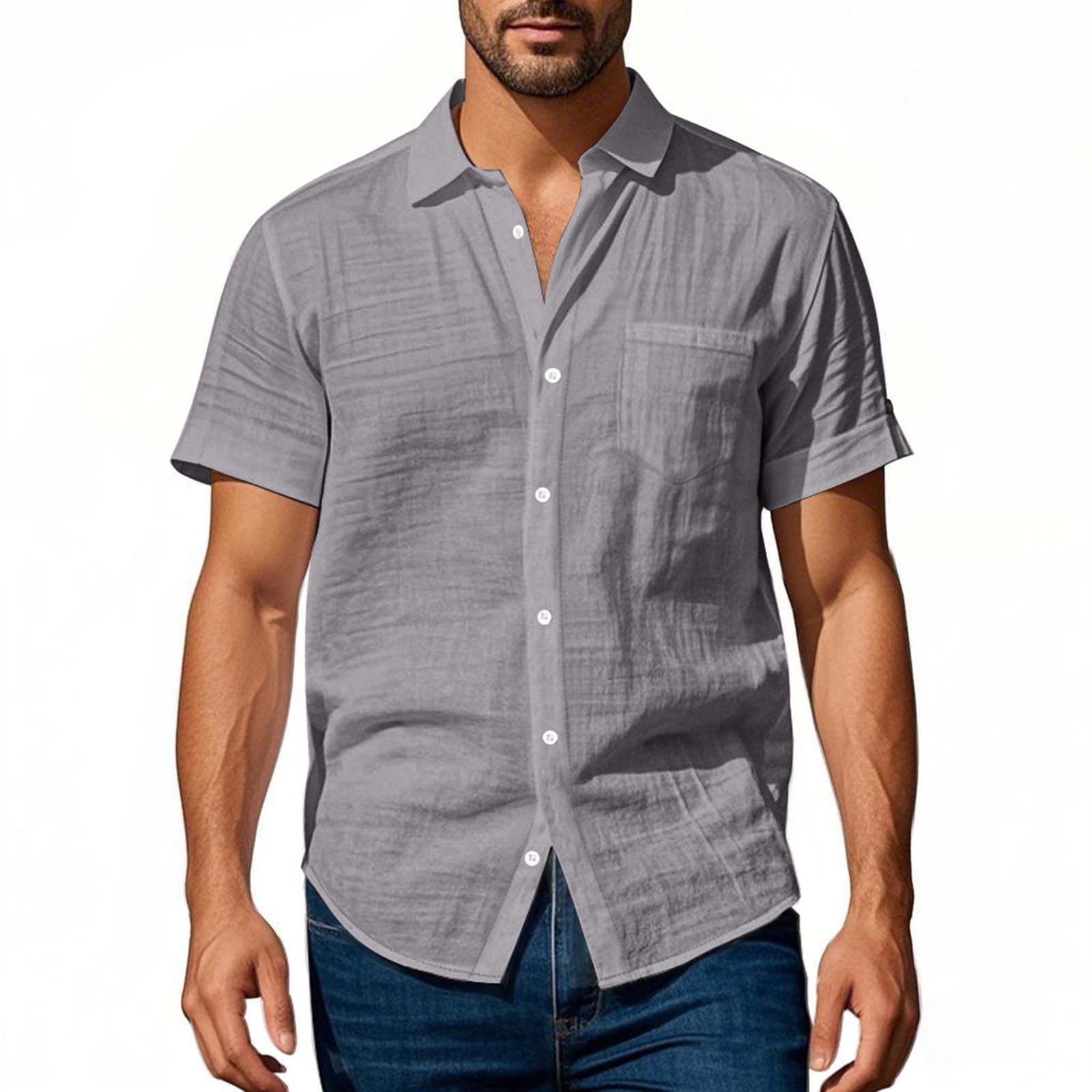 CaiJunJia Casual Button Down Shirt for Men,Mens Casual Button Down ...