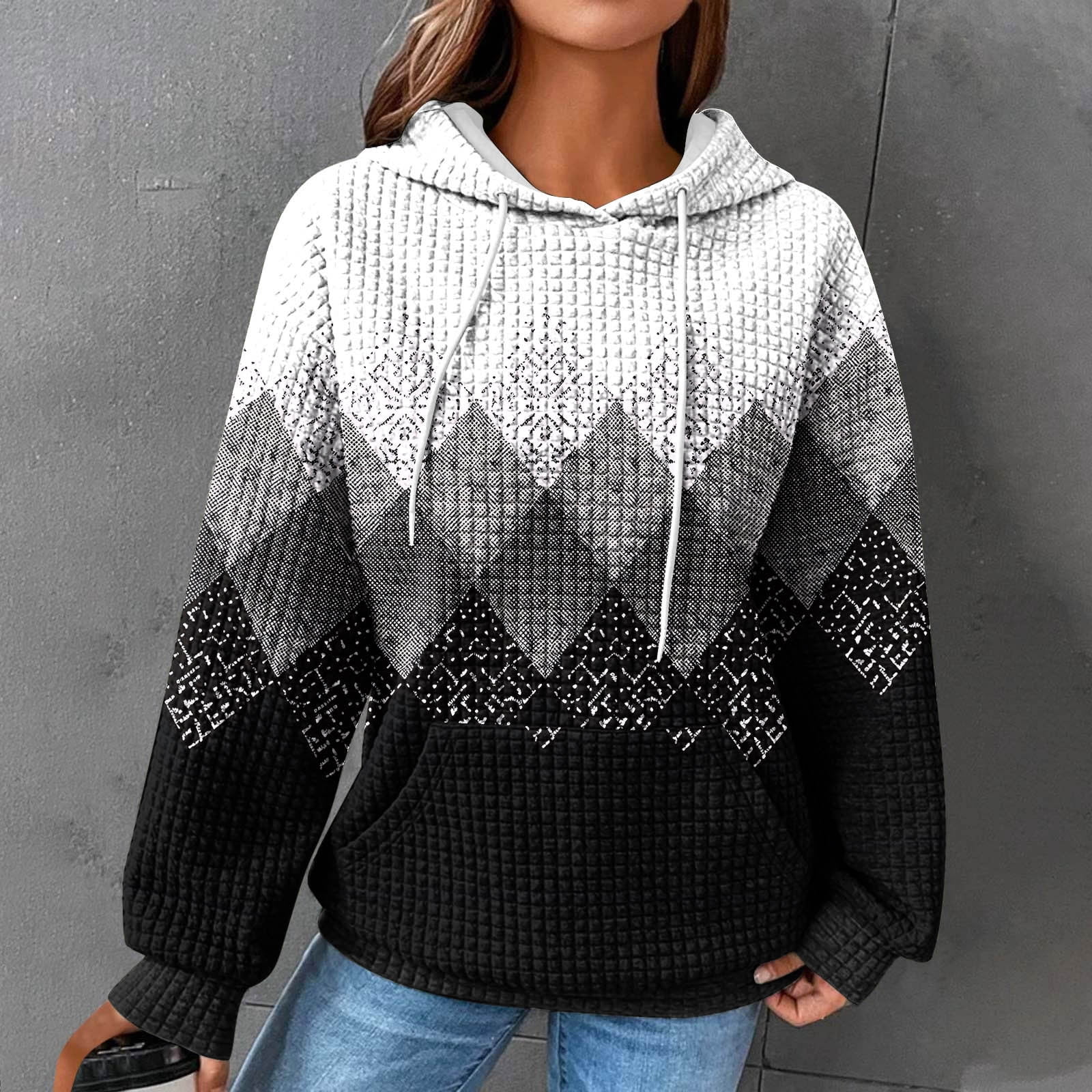 CaiJunJia Clearance No Boundaries Women's Waffle Hoodies Sweatshirts ...