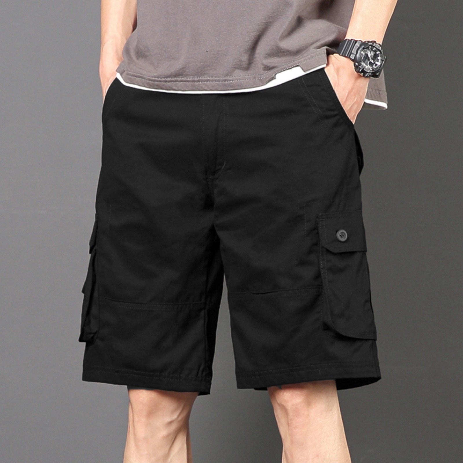 CaiJunJia Men's Classic Relaxed Fit Cotton Cargo Short - Walmart.com