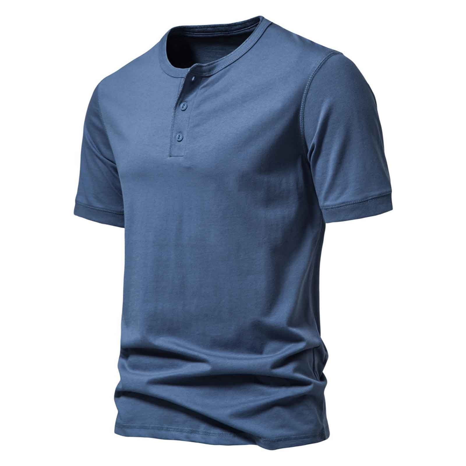 CaiJunJia George Men's Henley Shirts Short Sleeve Casual Basic Tee ...