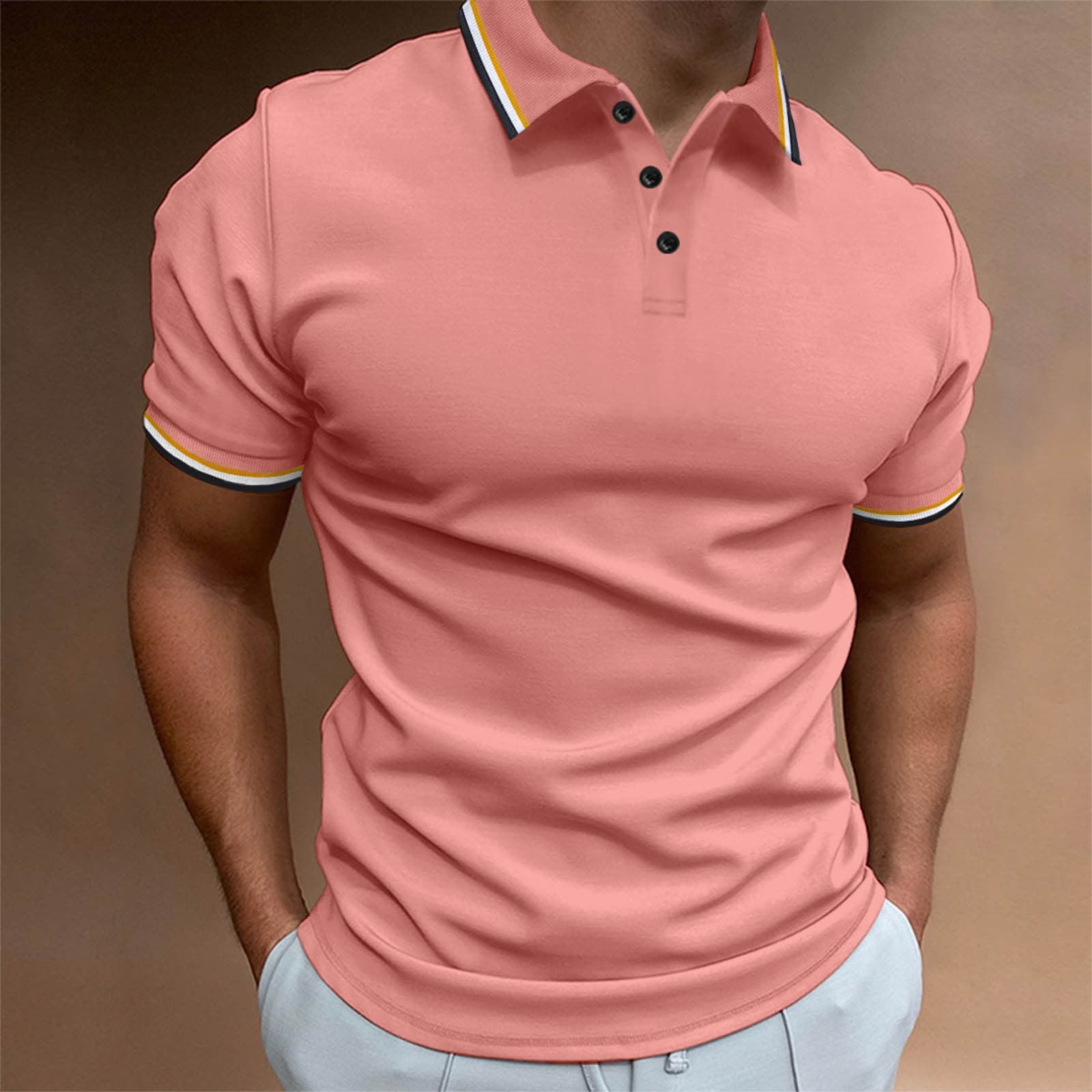 CaiJunJia George Polo Shirt,Men's Polo Shirt Cotton Golf Shirts Long ...
