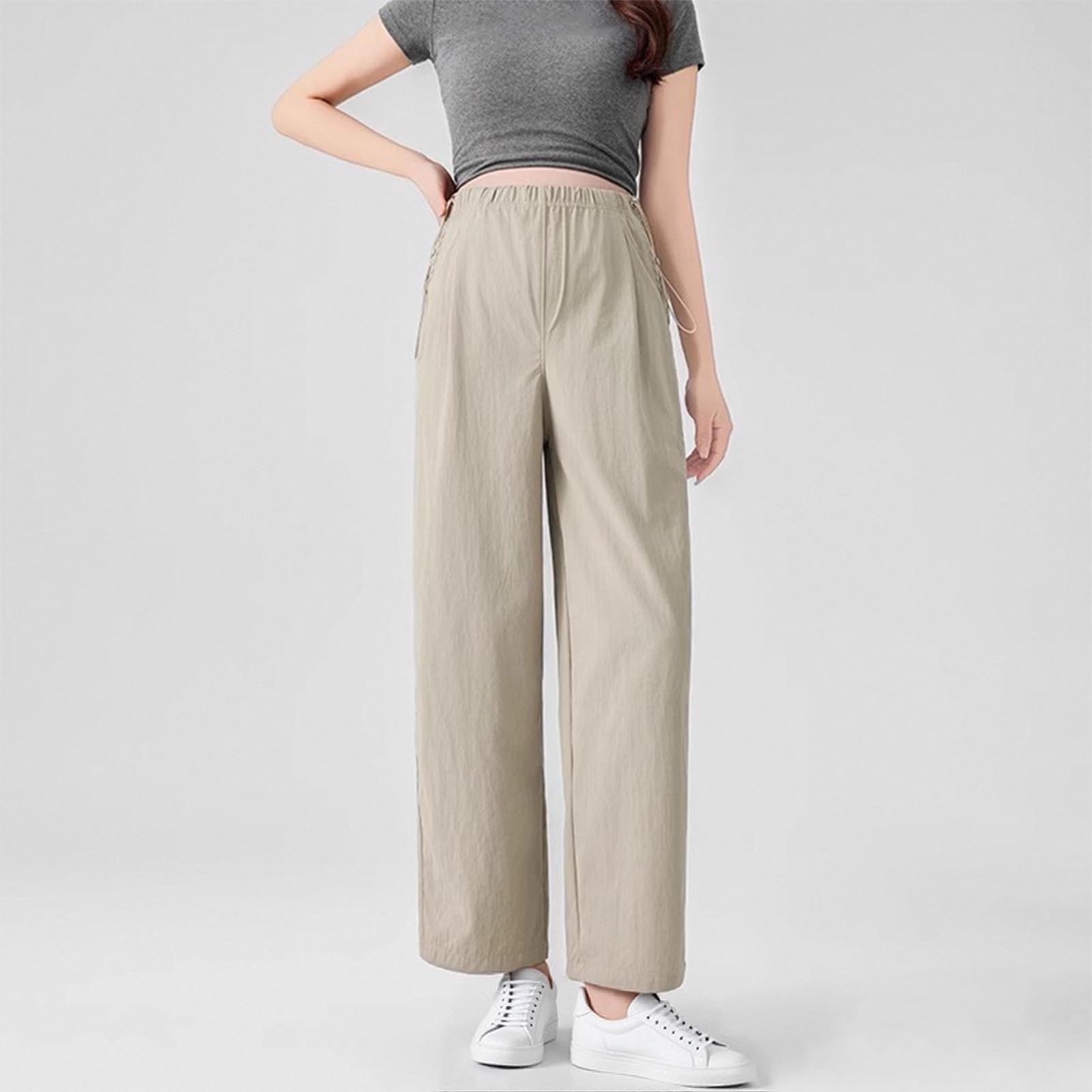 CaiJunJia Maternity Cotton Pants Comfortable Stretch Over-Bump Women ...