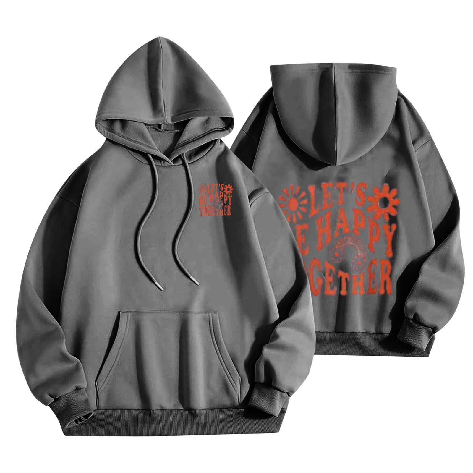 Caijunjia Clearance No Boundaries Womens Graphic Hoodies Graphic Print Drawstring Long Sleeve