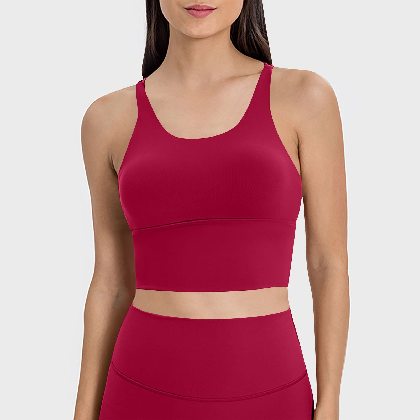 CaiJunJia Sports Bras for Women Wirefree Padded Workout Yoga Gym ...