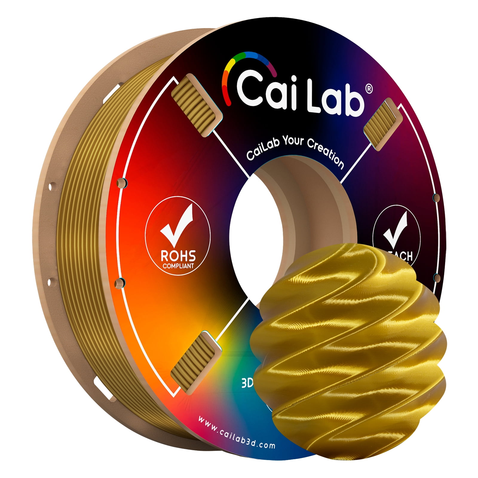 Cailab PLA Silk High-Gloss Finish 3D Printer Filaments, 7 Ounce Spool ...