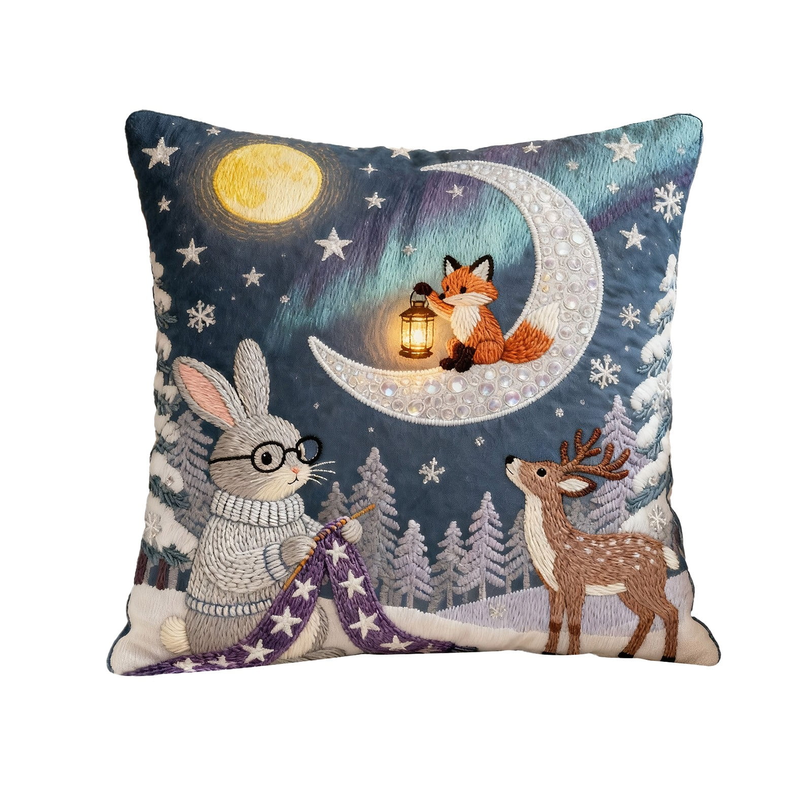 CaiTeLin Christmas Linen Pillow, 18x18 Inch Cover with Cute Animal ...