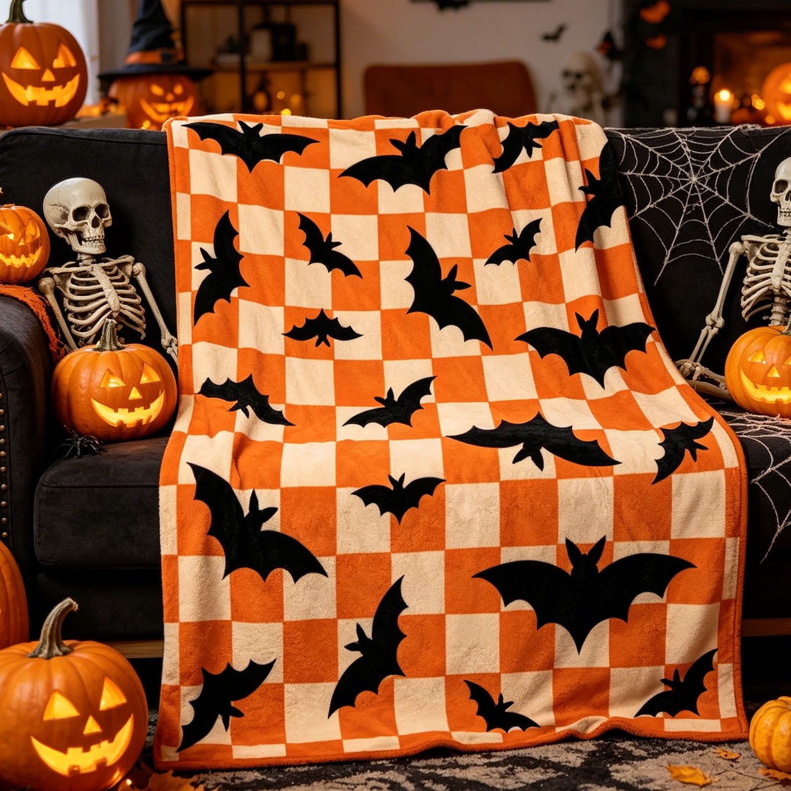 CaiTeLin Halloween Printed Fleece Blanket Soft, Throw Blanket Warm Cozy ...