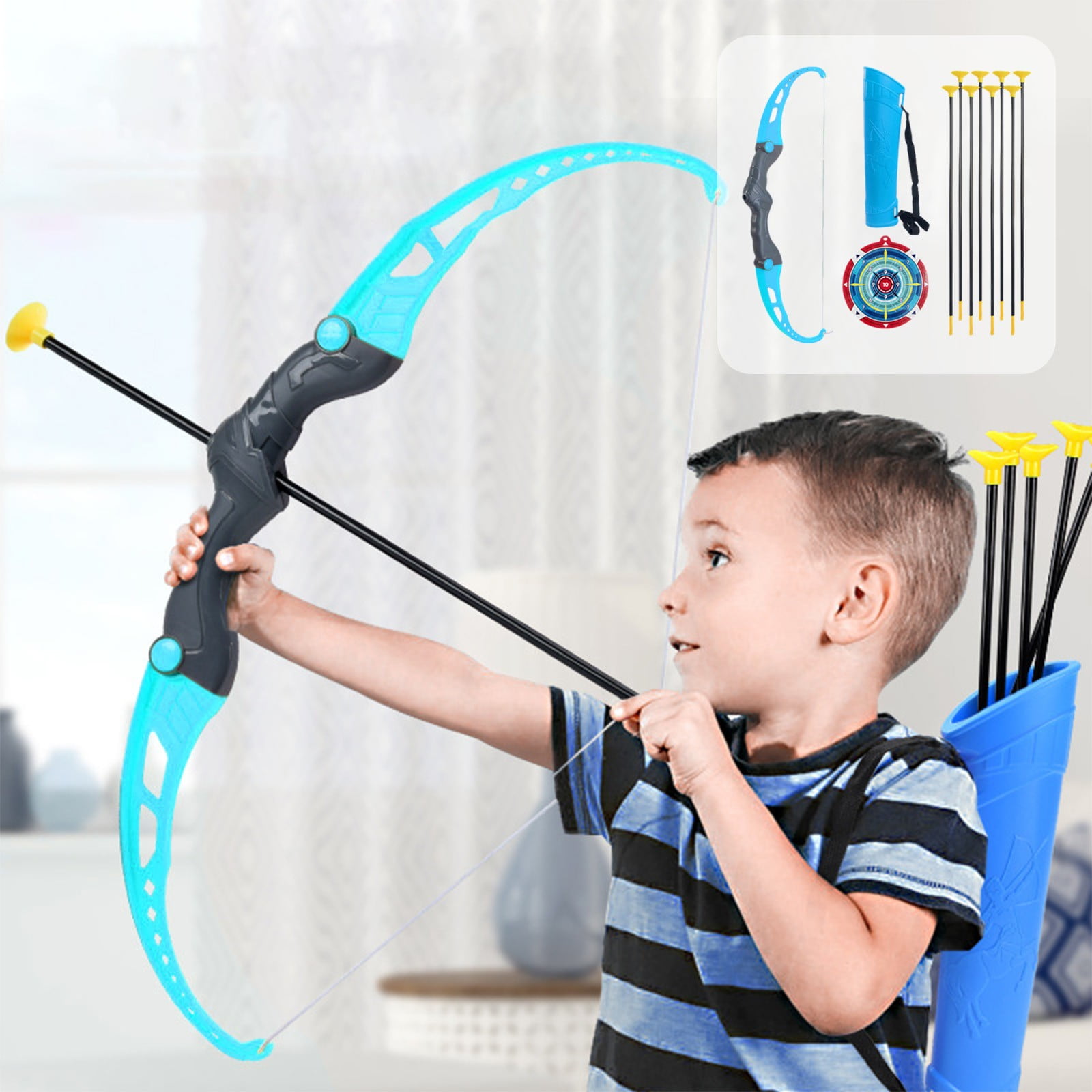 CaiTeLin Home Kids Bow and Arrows Set with 8 Suction Cup Arrows ...