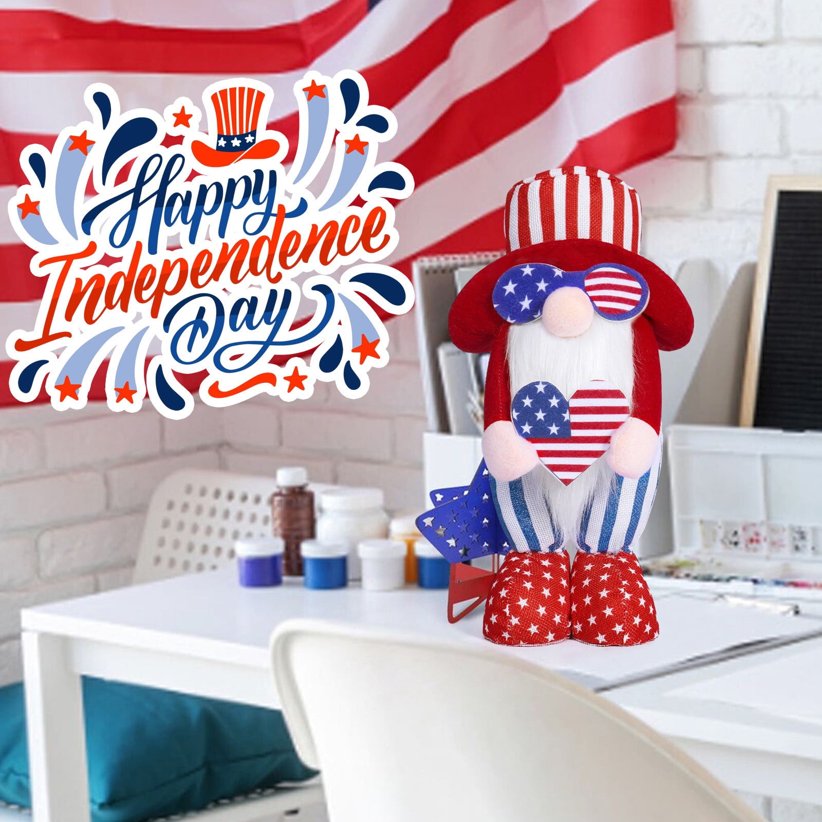 CaiTeLin Independence Day Decoration Faceless Doll, Dwarf Old Man ...