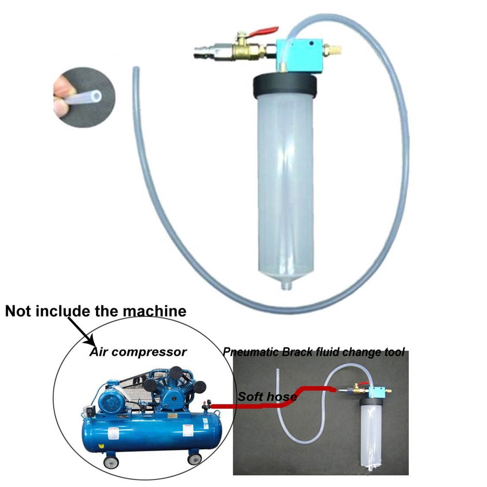 CaiTeLin Pneumatic Brake Fluid Extractor, Air Powered Brake Oil Suction ...