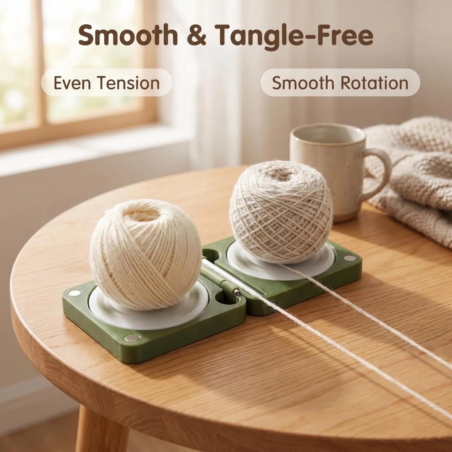 CaiTeLin Portable Yarn Storage Box, Rotatable Folding Double Line ...
