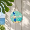 CaiTeLin Summer Round Wooden Hanging Sign Plaque, Front Door Wall Decor ...
