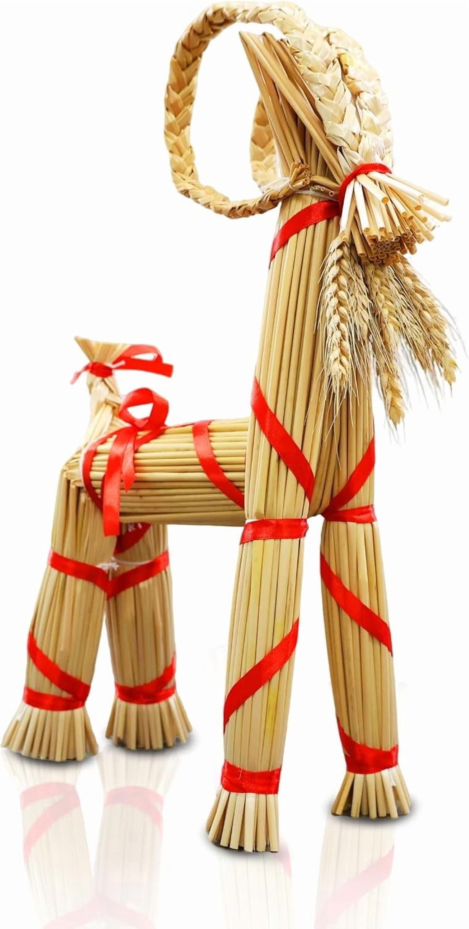 Elainilye Swedish Straw Christmas Goat, Handwoven Yule Decoration ...