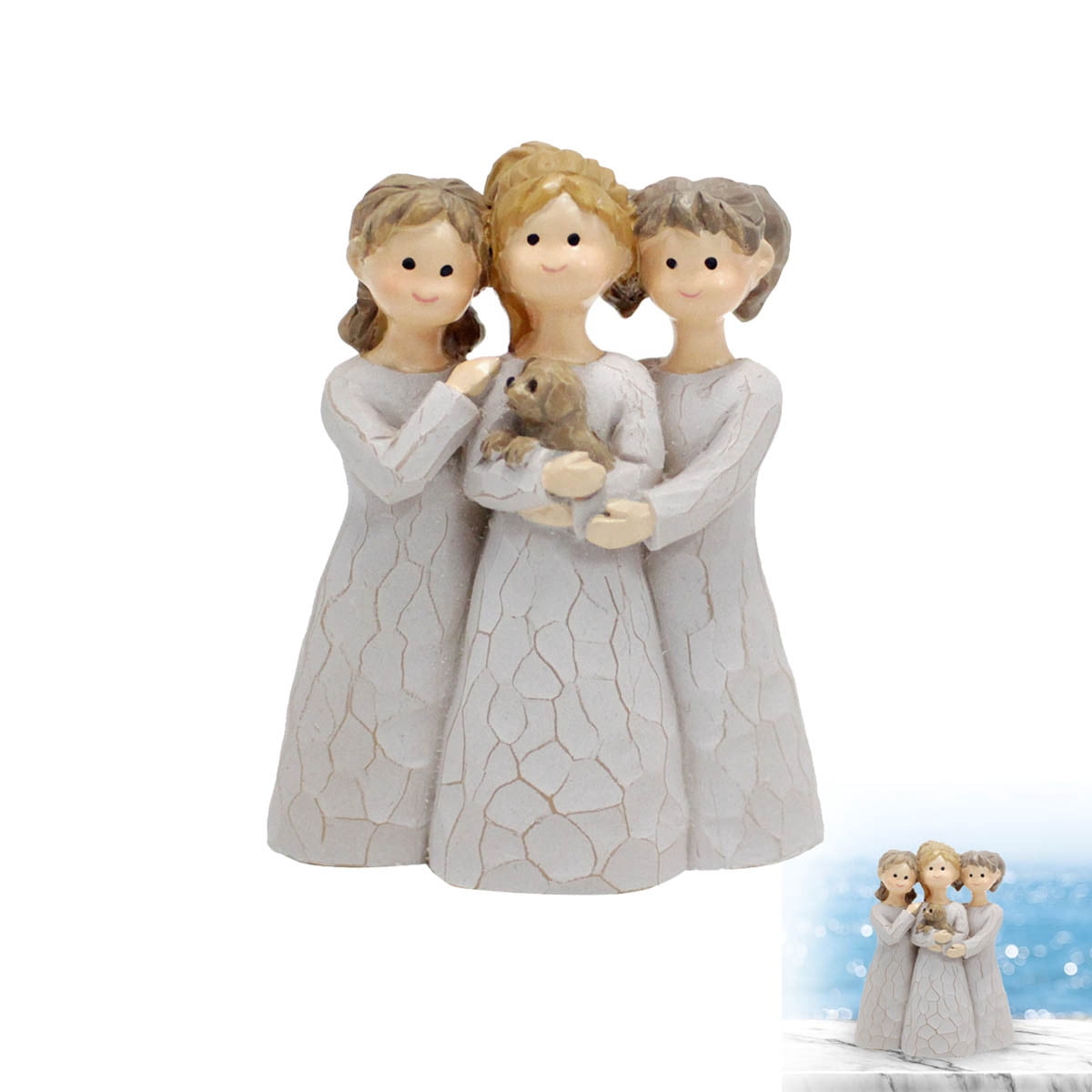 CaiTeLin Three Girls Statue Desktop Decor, Home Bedroom Resin Figurine ...