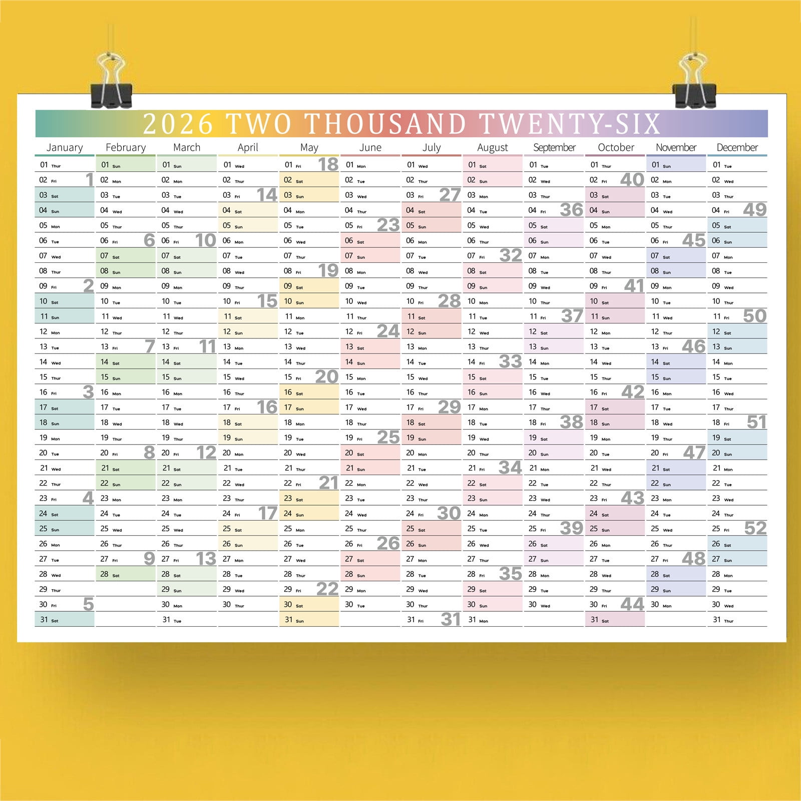 CaiYueKe 2026 Wall Calendar Large Yearly Planner, Academic Organizer ...