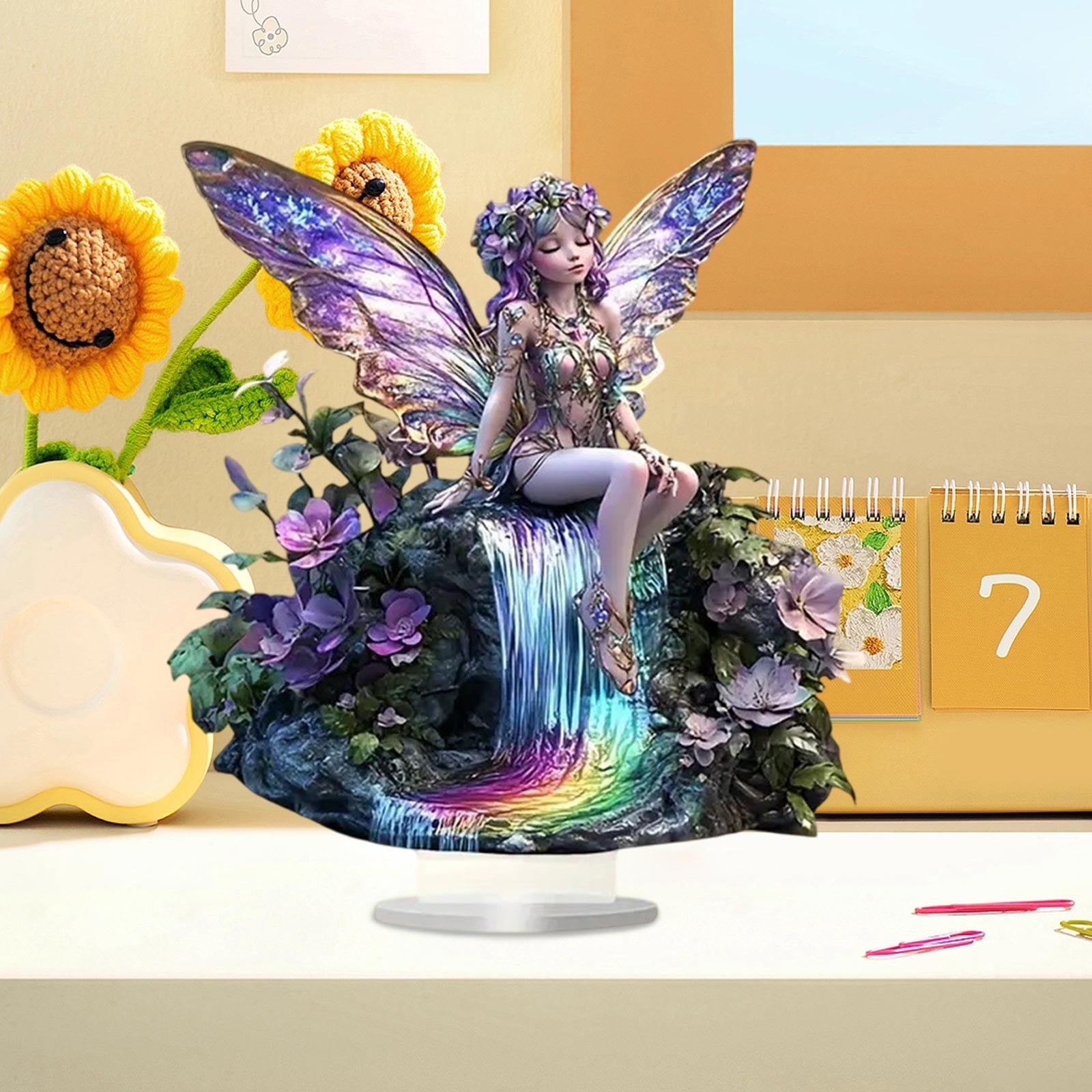 CaiYueKe Acrylic Tabletop Decor,Standing Display Ornament,Fairy Angel ...
