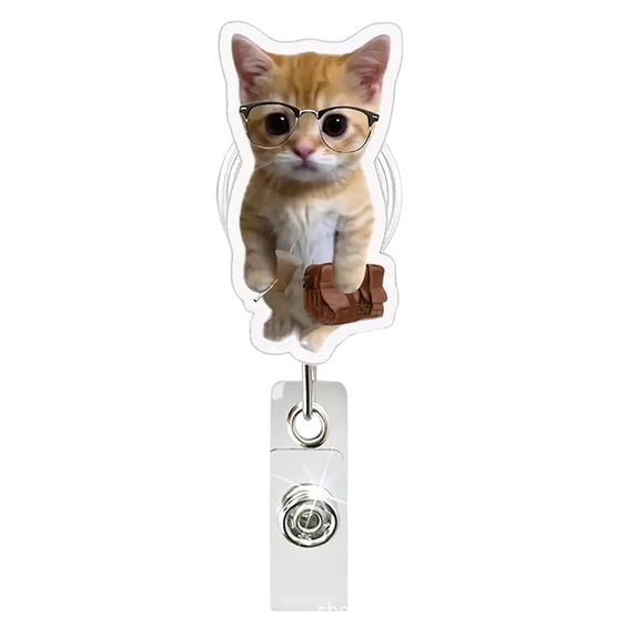 CaiYueKe Cute Acrylic Badge Clip ID Holder Stretchy Scroll Keychain ...