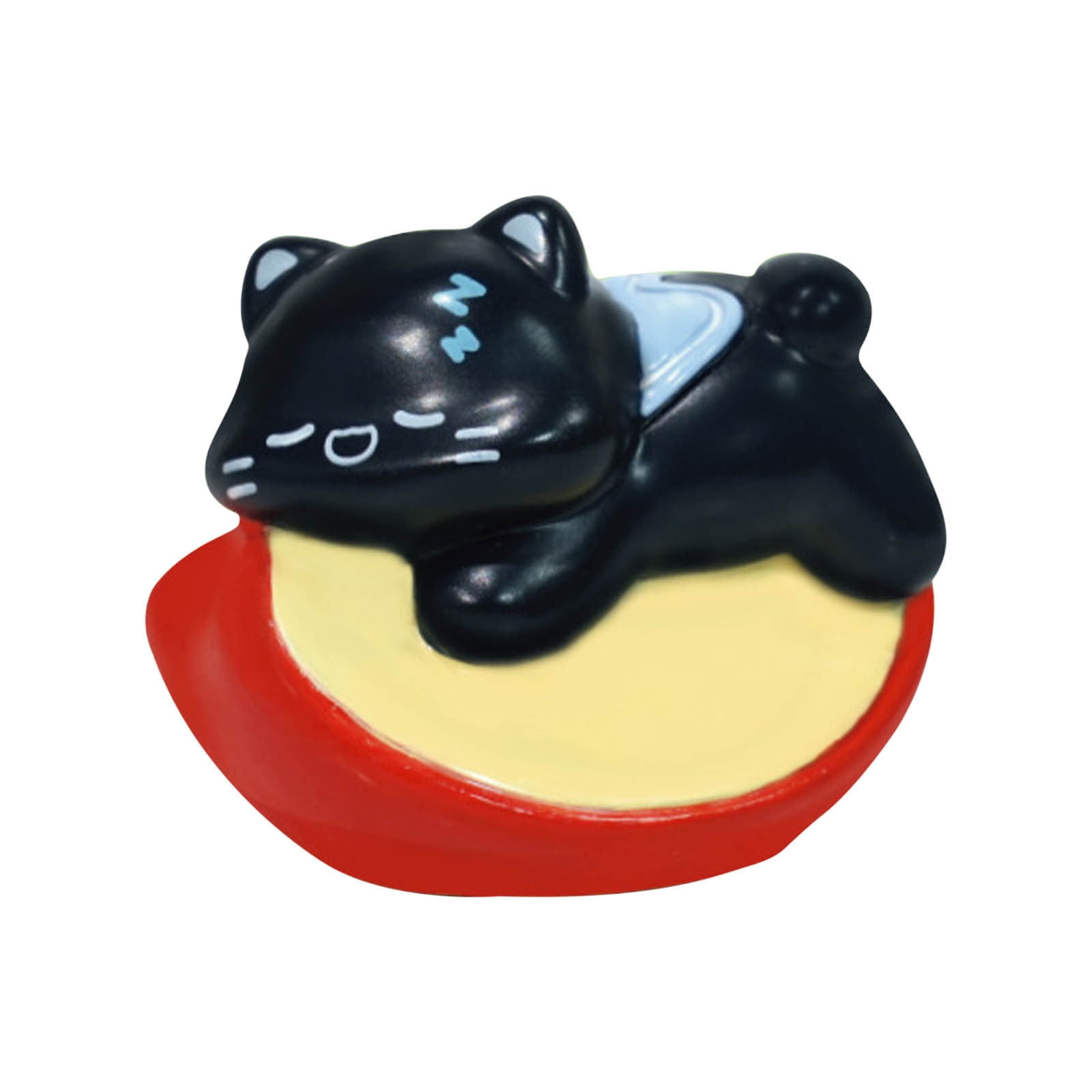 CaiYueKe Cute Cat Perching Monitor Figurine with Coal Ball, Desktop ...