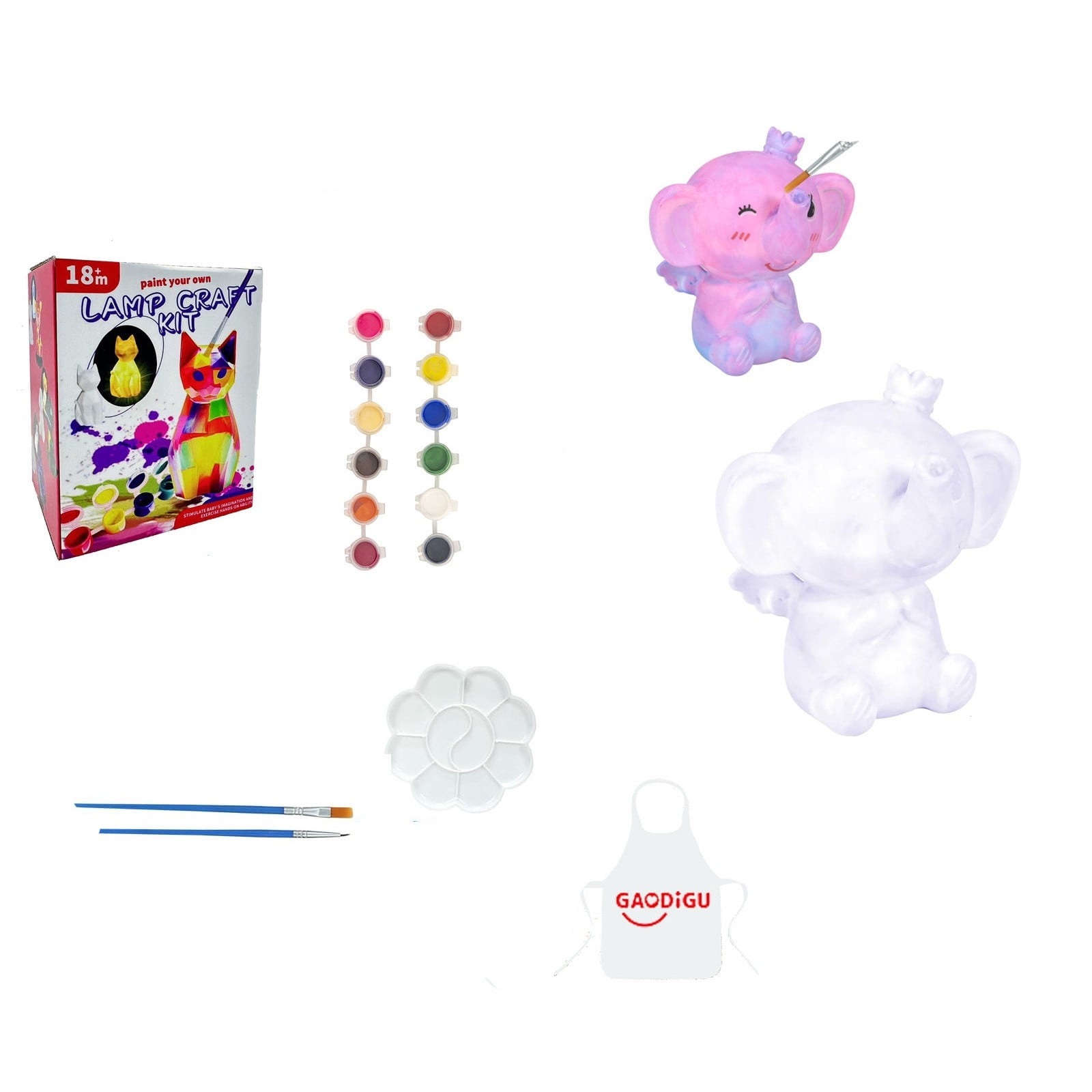 CaiYueKe DIY Dinosaur Painting Kit for Kids, White Model Sculpting Clay ...