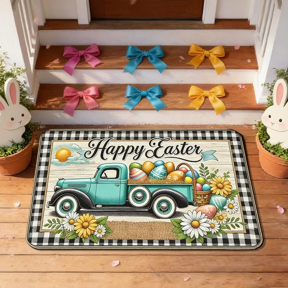 CaiYueKe Easter Day Carpet Mat Non Slip Kitchen Rug Absorbent Waterproof Door Mat Washable Floor ...