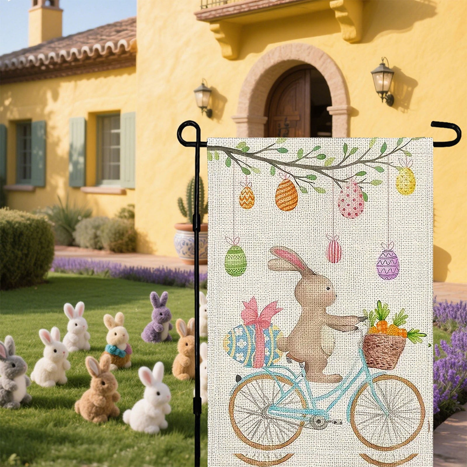 CaiYueKe Easter Garden Flag Double Sided Polyester Outdoor Decor Spring ...