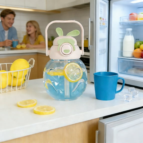 CaiYueKe Easter Large Capacity Water Bottle with Straw Portable Outdoor ...