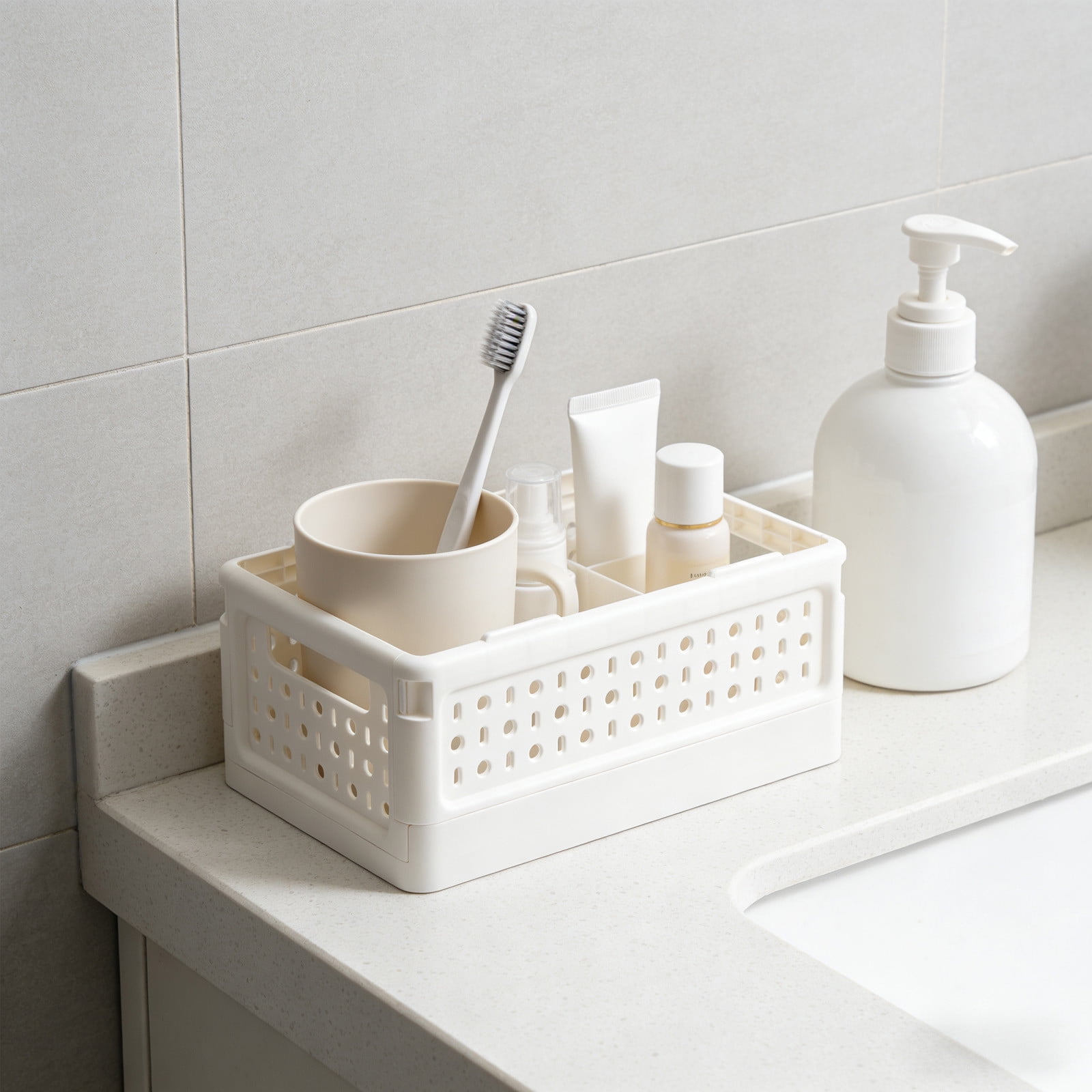 CaiYueKe Foldable Storage Basket Collapsible Plastic Organizer Bin ...