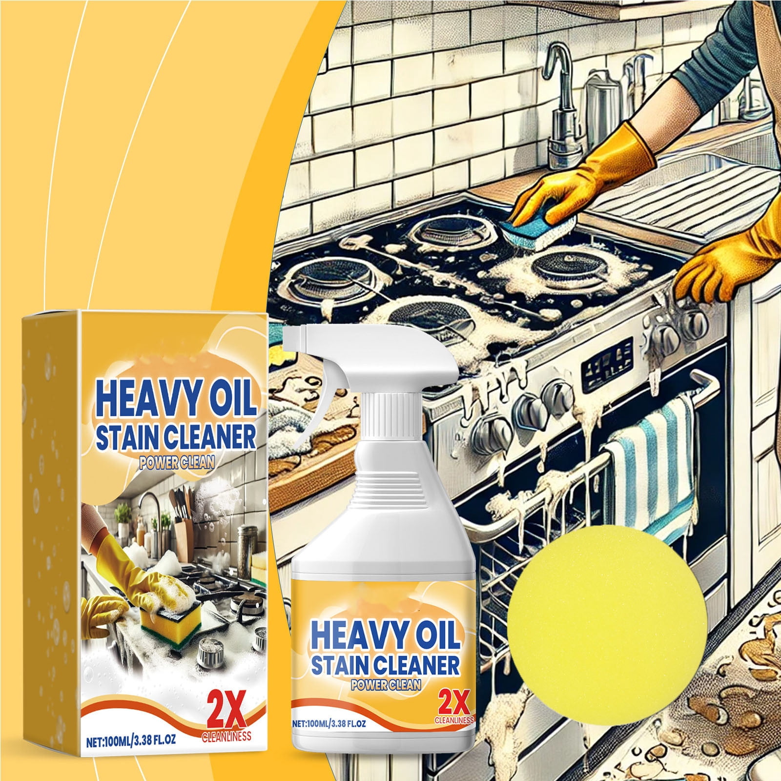 CaiYueKe Heavy Duty Kitchen Degreaser Spray Cleaner for Stove Oven ...