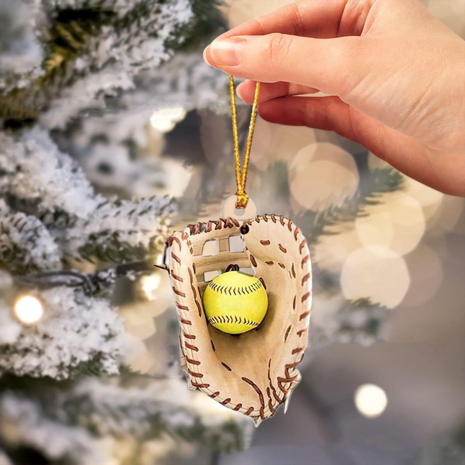CaiYueKe Softball Glove Christmas Ornament, Cute Acrylic Hanging Tree ...